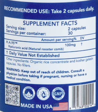 H.A.95 | Rooster Comb Hyaluronic Acid Supplement